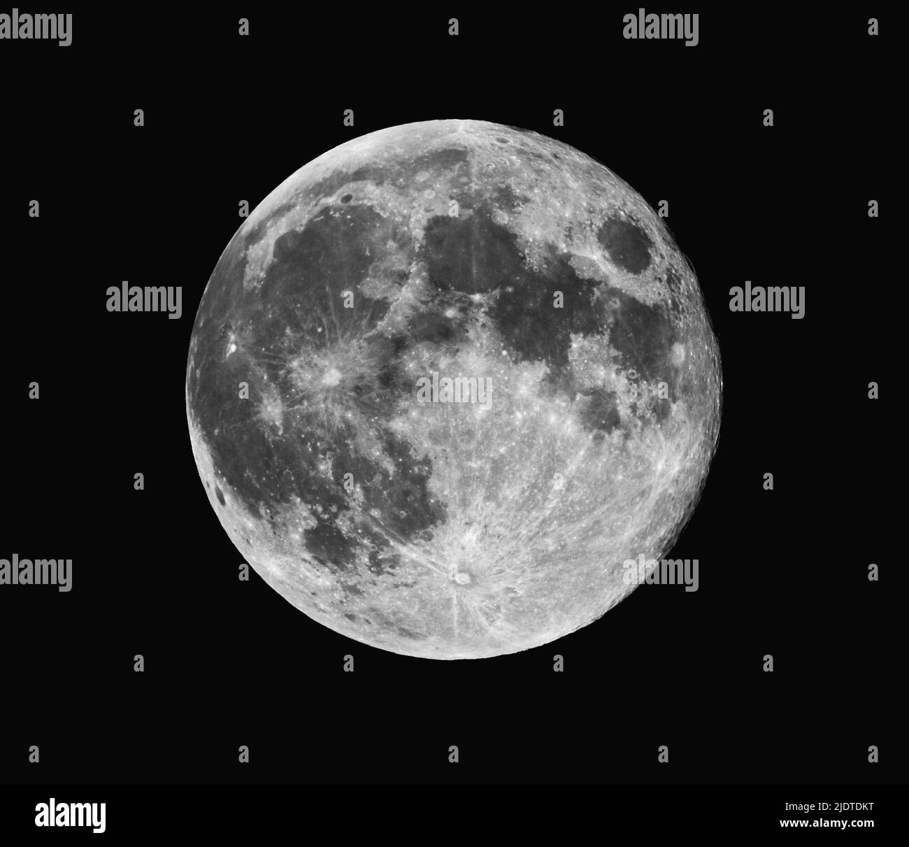 The moon, two days after full moon Stock Photo - Alamy