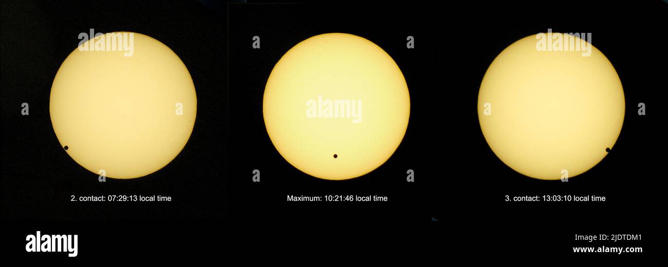 Venus transiting the Sun at June 8th 2004. Photographed from Kirkehamn ...