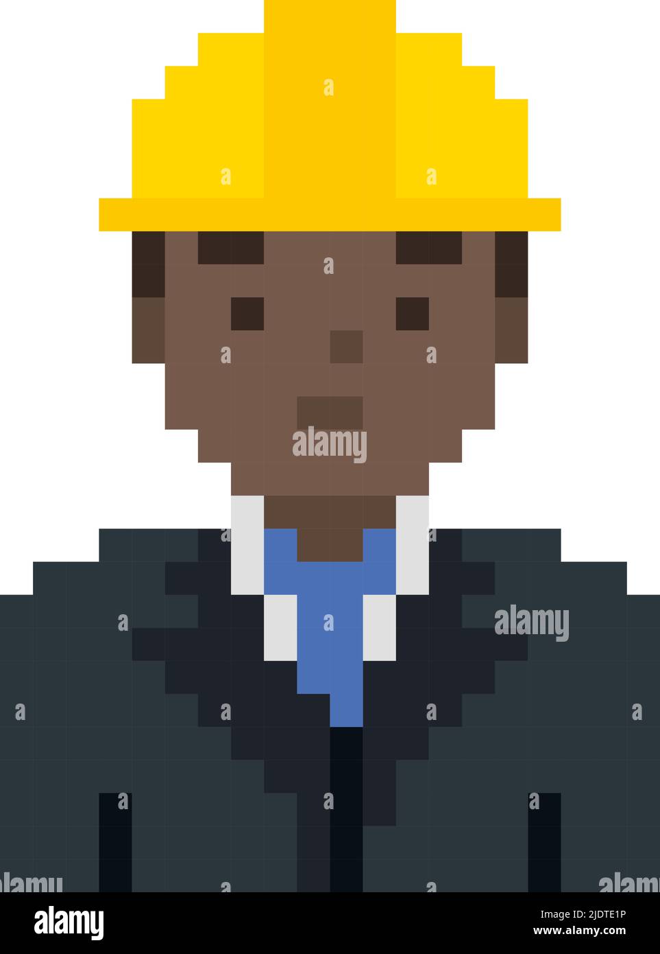Architect avatar job and profession. Pixel vector illustration. Icon ...