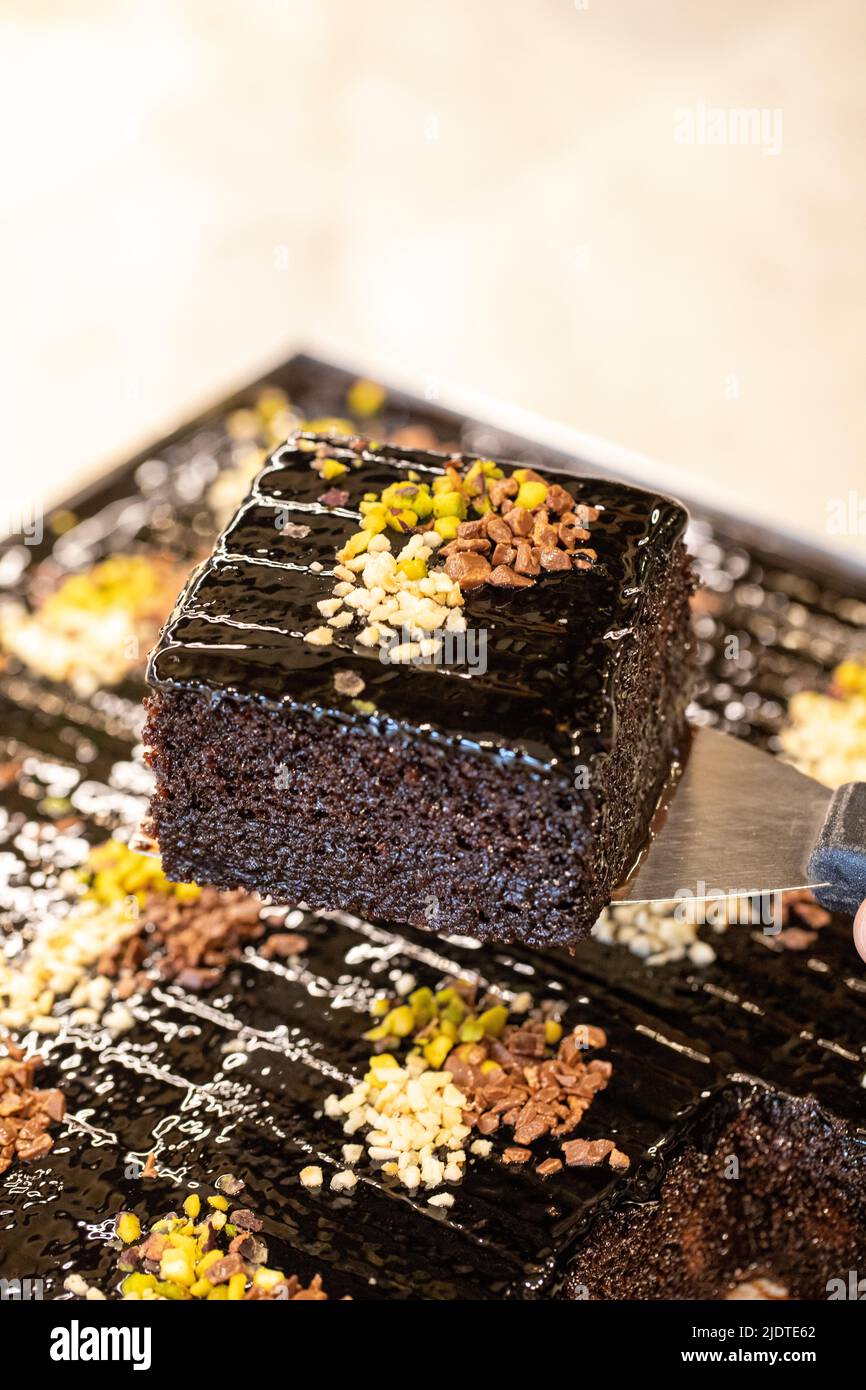 Piece homemade brown cake hi-res stock photography and images - Alamy