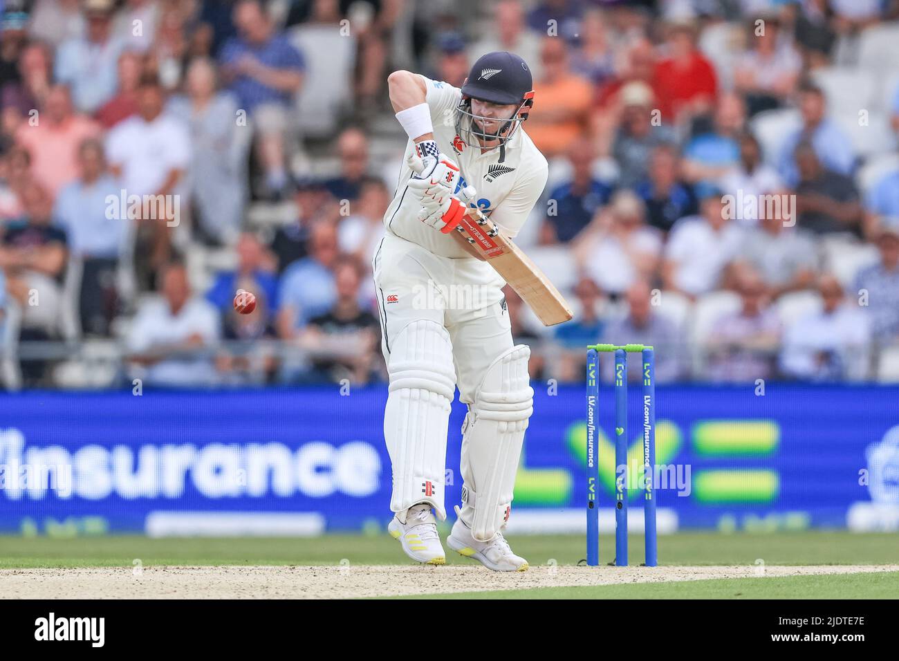 Henry Nicholls of New Zealand in action during the game in Leeds ...