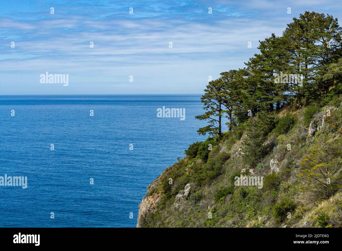 Usa California Big Sur Coastal Bluff Overlooking Pacific Ocean Along