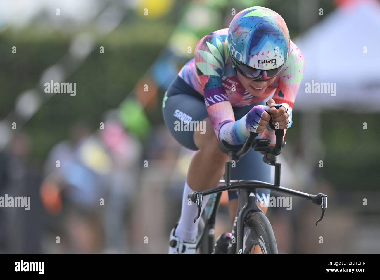 Belgian Shari Bossuyt of Canyon-SRAM pictured in action to win the ...