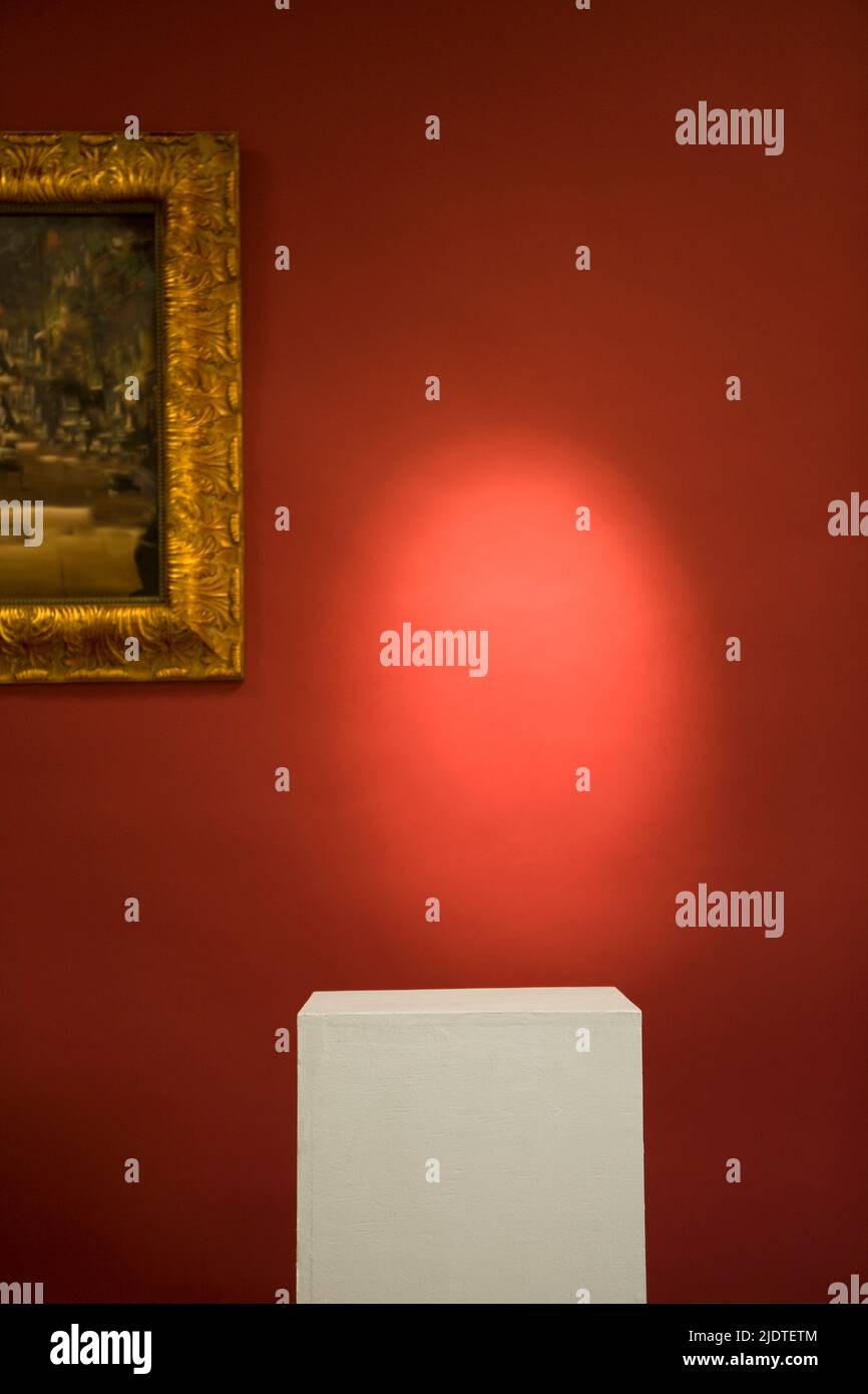 Interior of art museum at night Stock Photo - Alamy