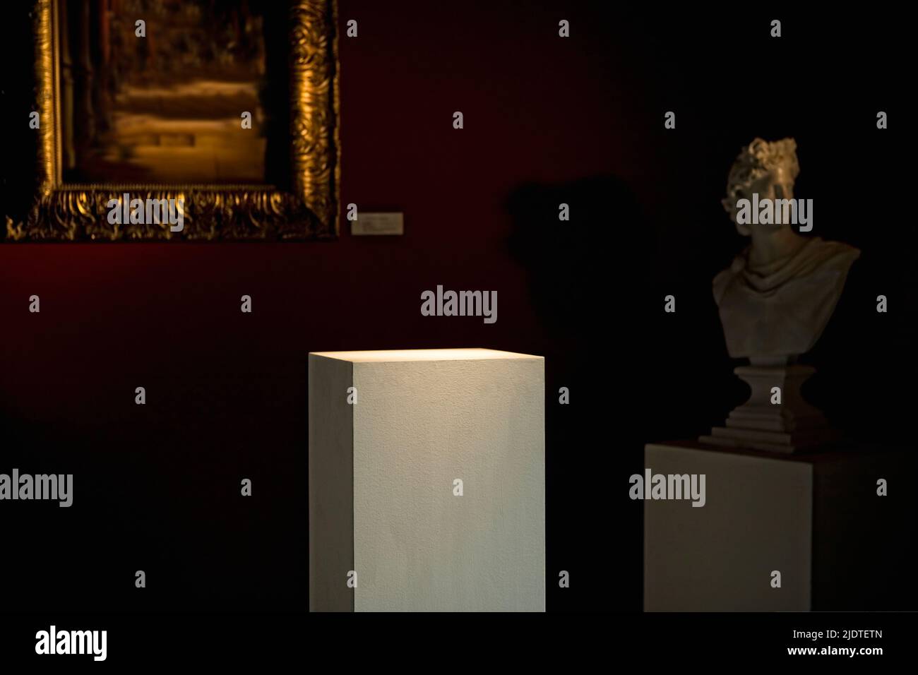 Interior of art museum at night Stock Photo - Alamy