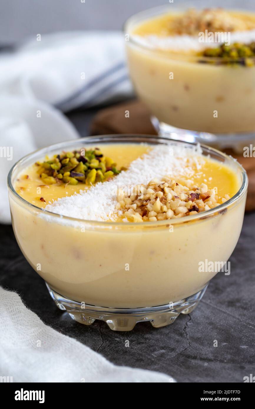 Keskul dessert. Turkish cuisine delicacies. Traditional delicious ...