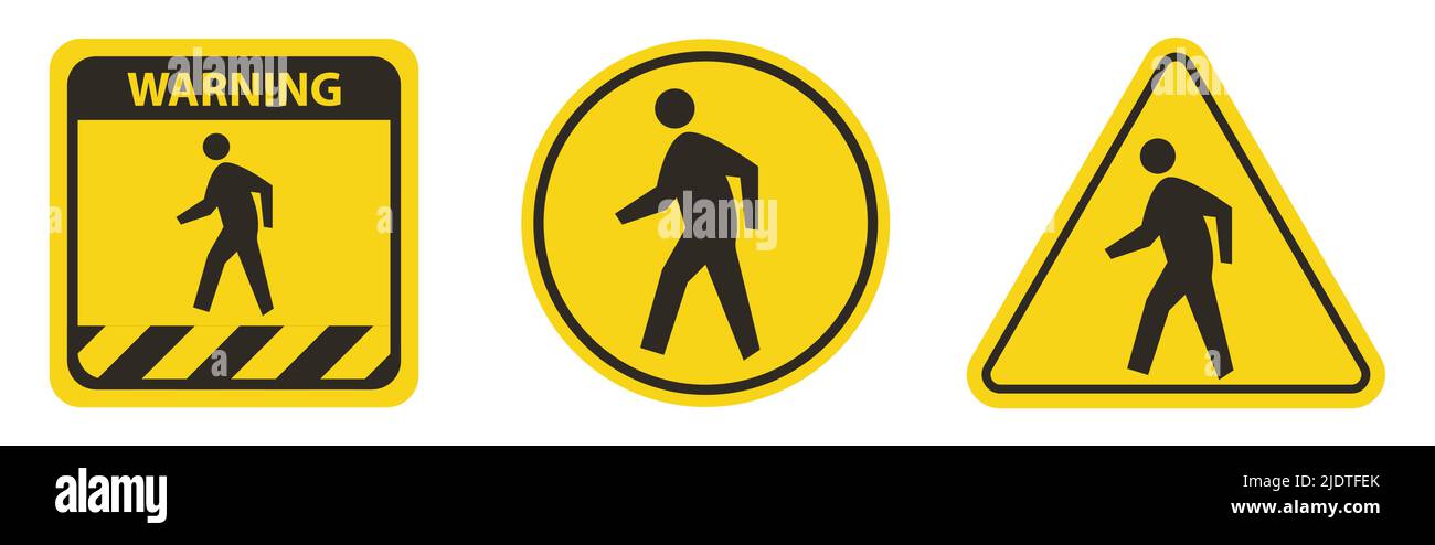 Pedestrian Crossing Symbol Sign Isolate on White Background Stock ...