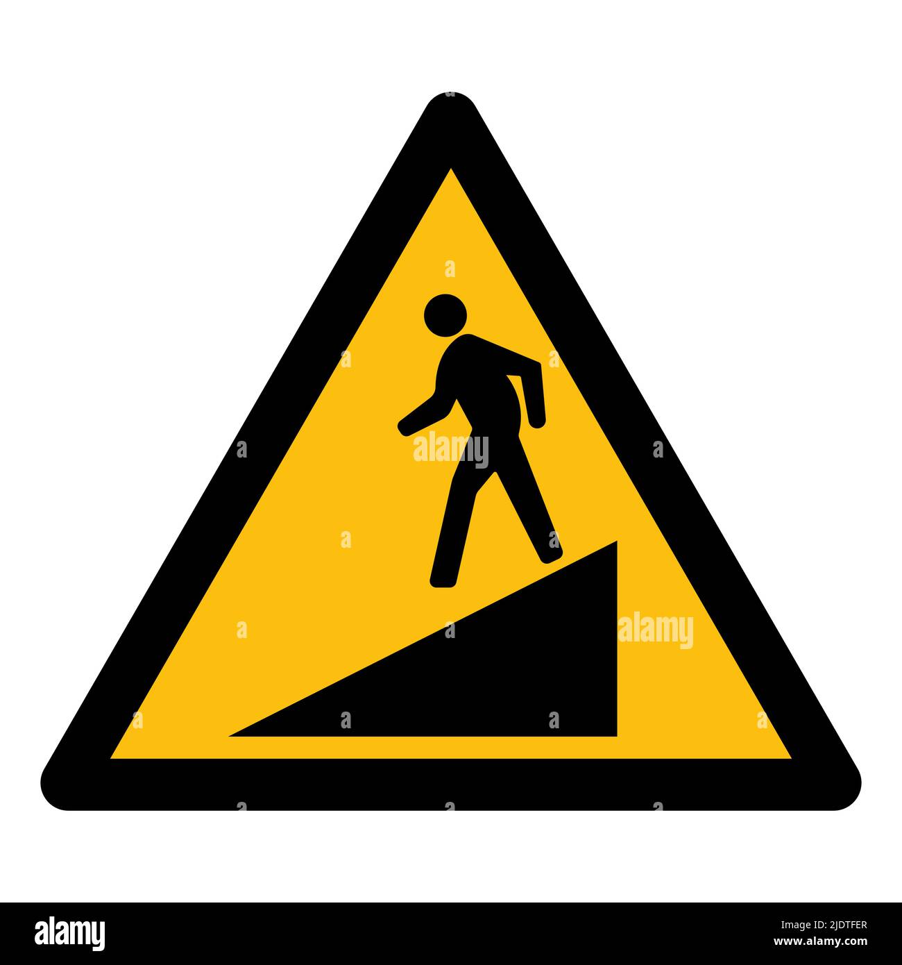 Beware Slope Symbol Sign Isolate On White Background,Vector ...
