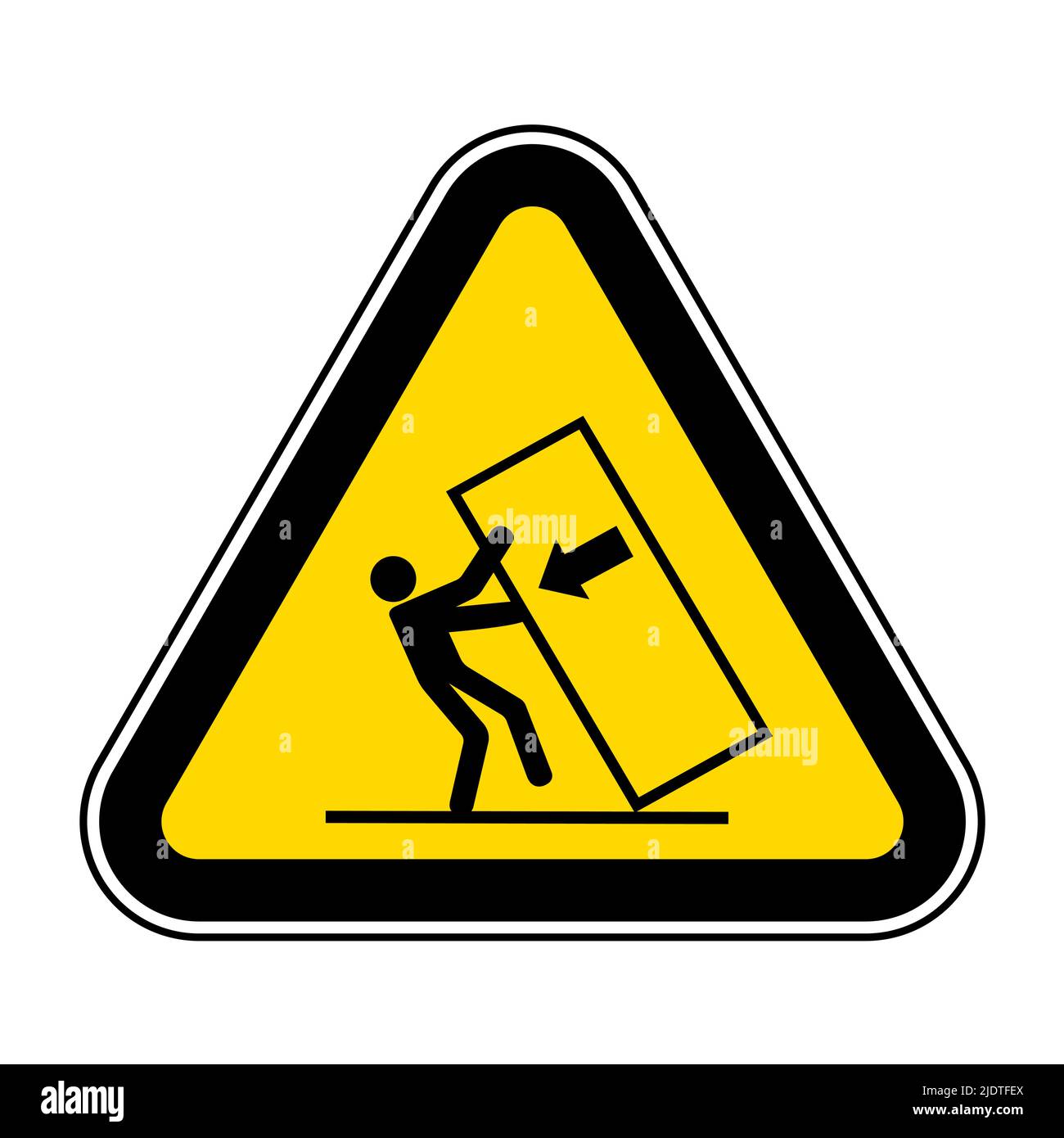 Body Crush Tip over Hazard Symbol Sign Isolate On White Background ...