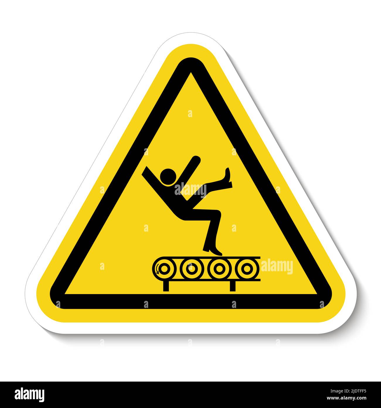 Fall Hazard From Conveyor Symbol Sign Isolate on White Background ...