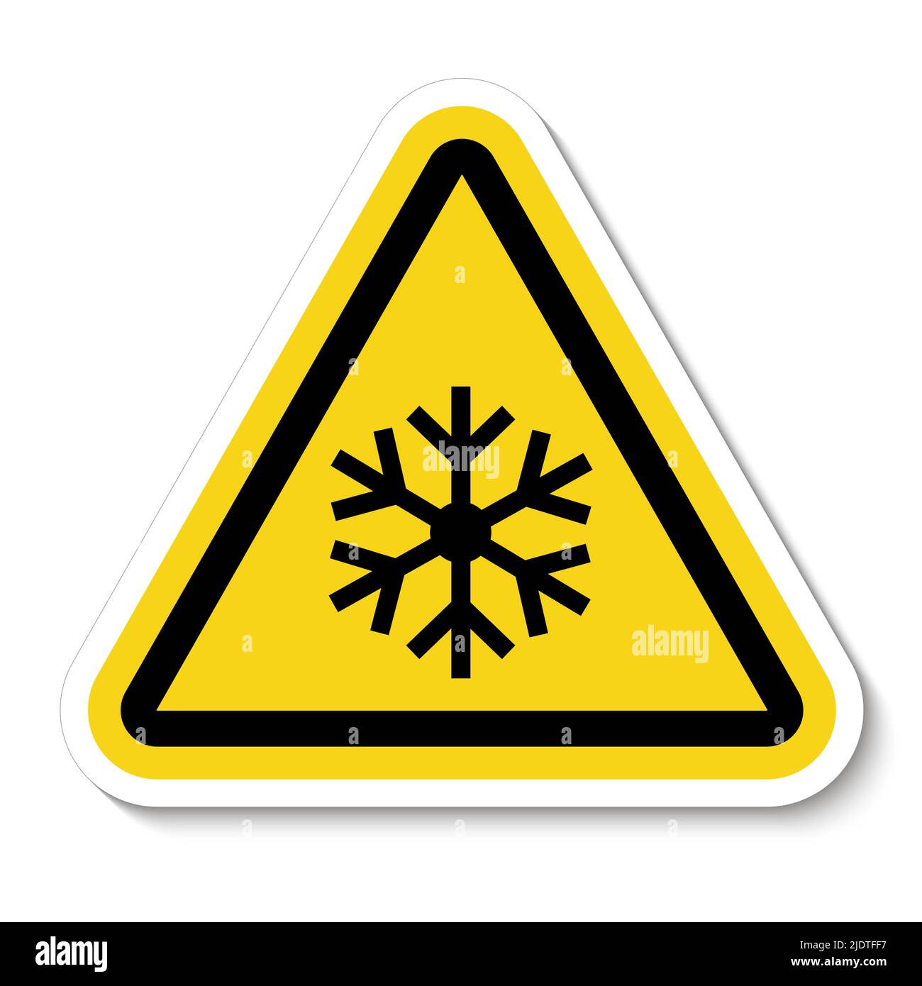triangle warning sign with snowflake symbol Isolate On White Background ...