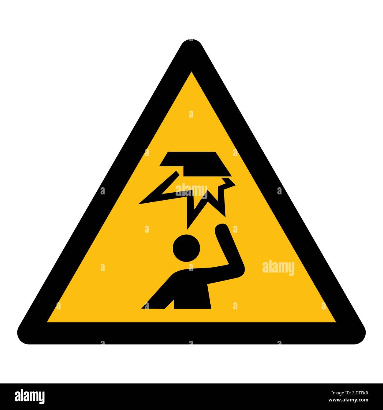 Beware Overhead Obstacles Symbol Isolate On White Background,Vector ...