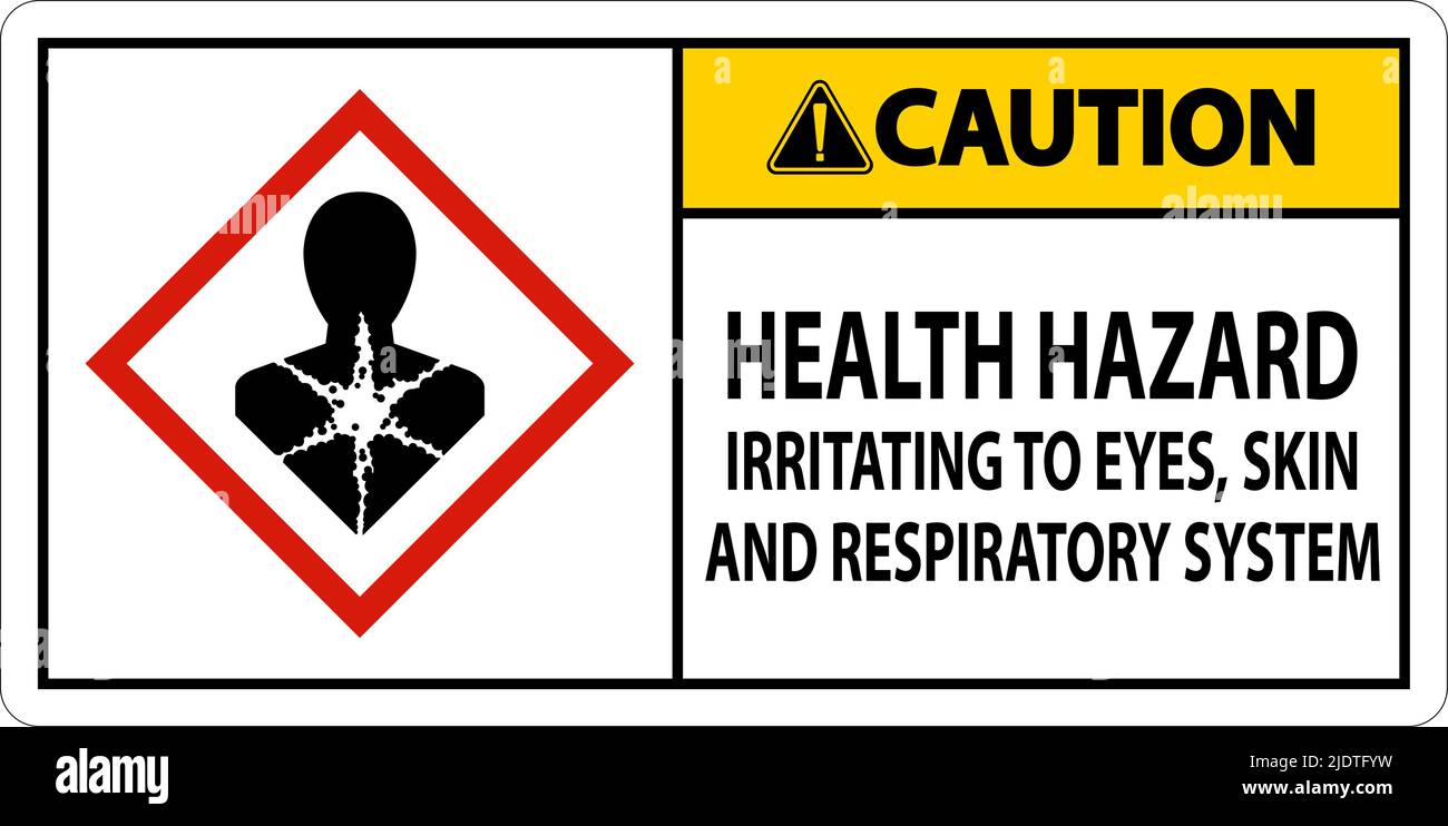 Caution Health Hazard GHS Sign On White Background Stock Vector Image ...