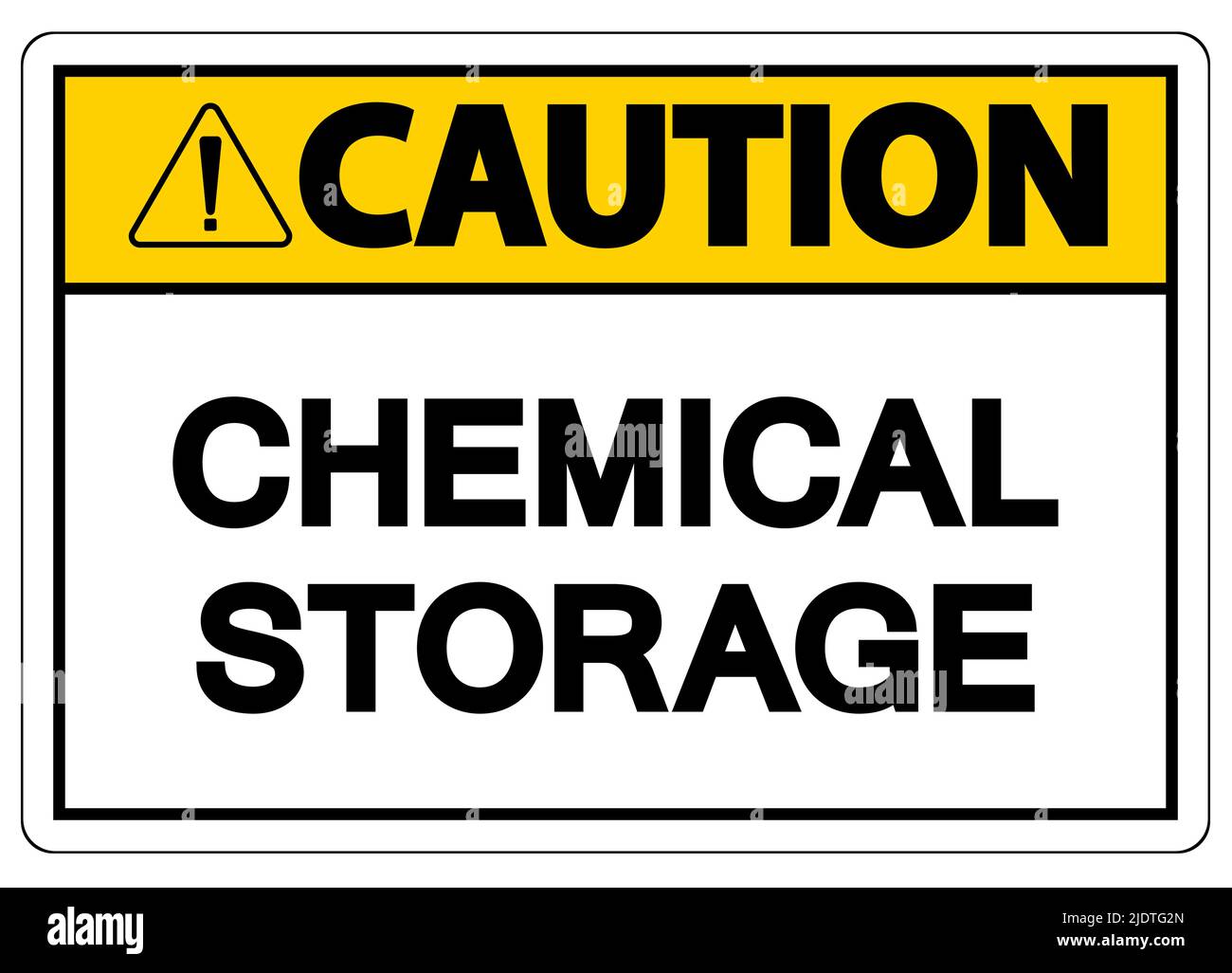 Caution Chemical Storage Sign On White Background Stock Vector Image ...