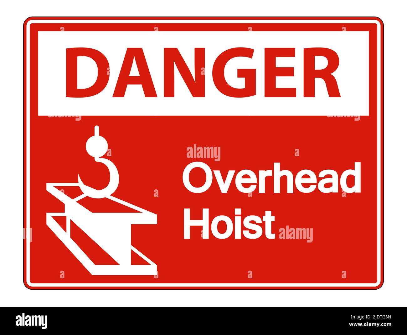 Danger Overhead Hoist Symbol Sign Isolate On White Background,Vector ...