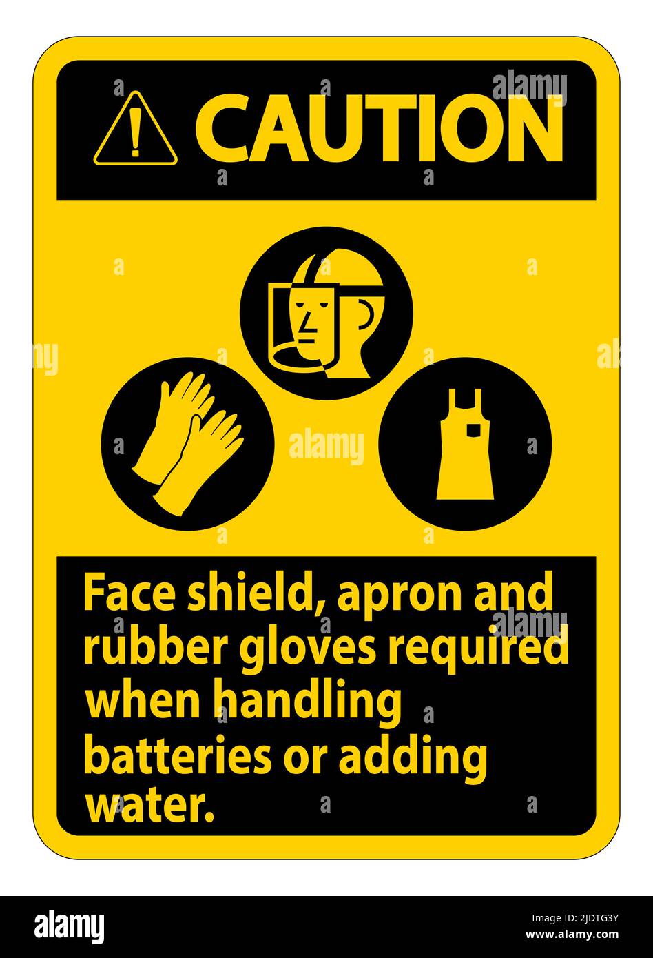 Caution Sign Face Shield, Apron And Rubber Gloves Required When ...