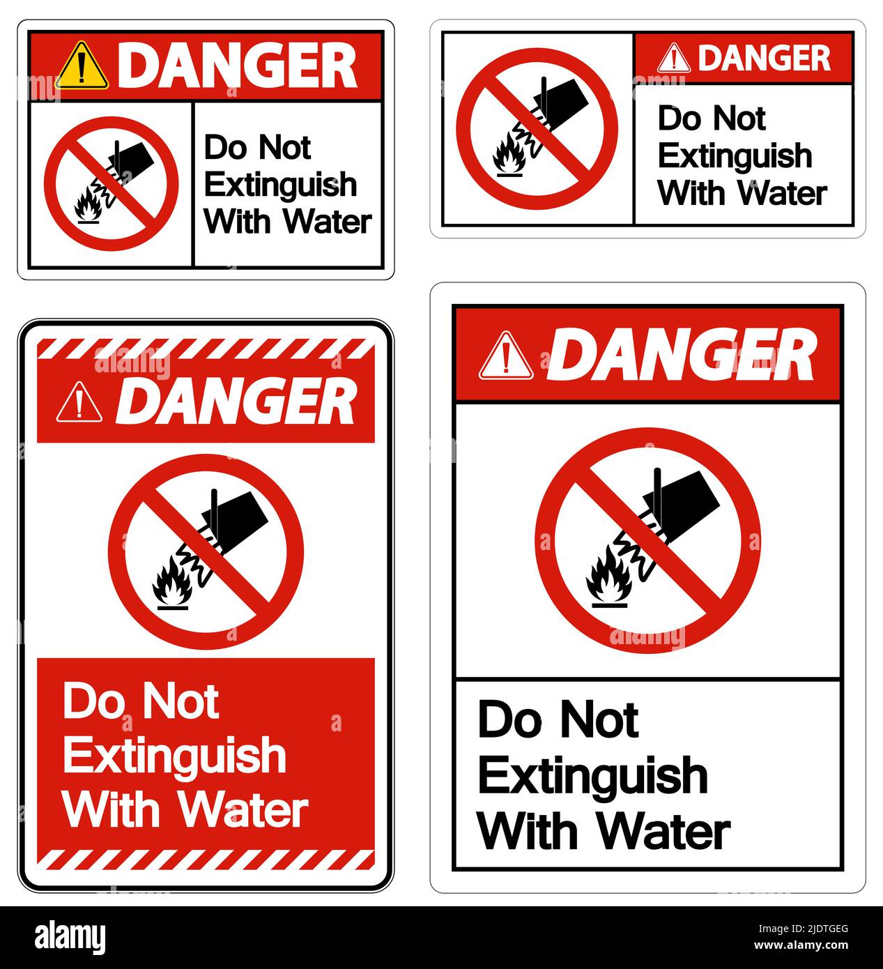Caution Do Not Extinguish With Water Symbol Stock Vector Image & Art ...