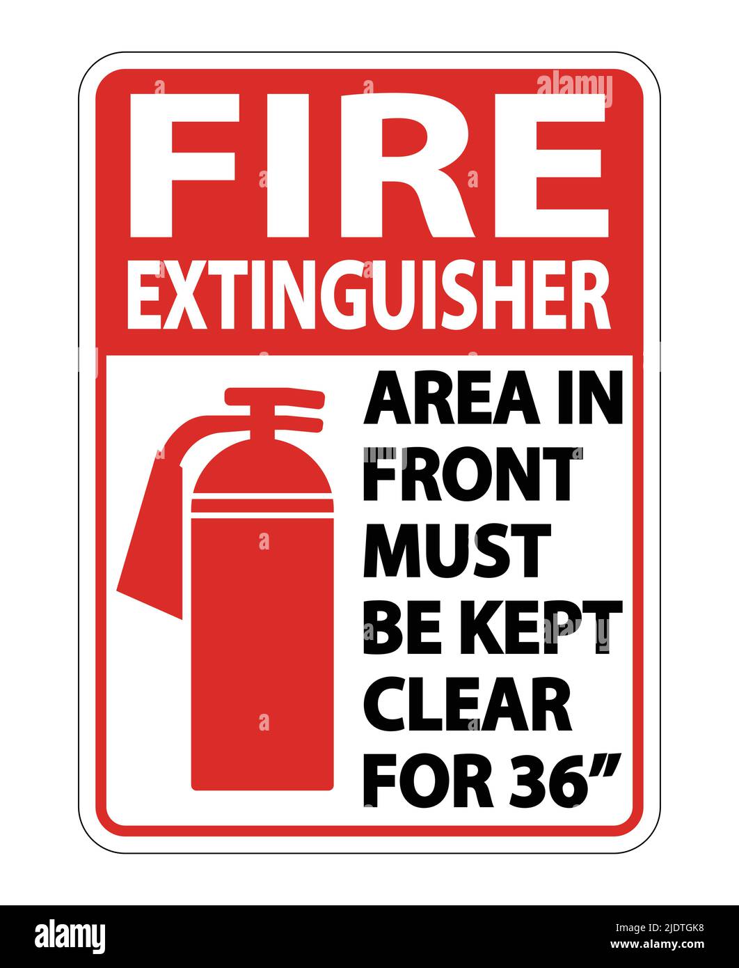 Fire Extinguisher Keep Clear Sign on white background,Vector ...