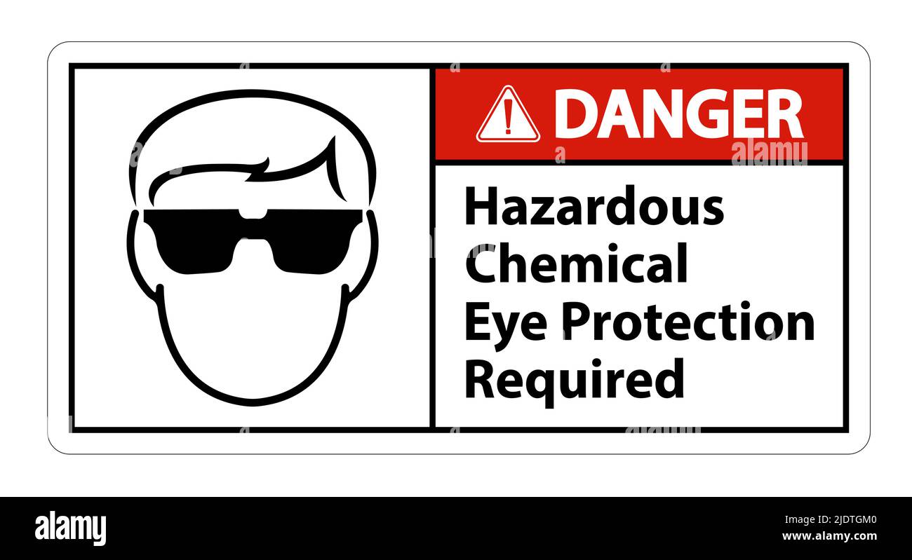 Danger Hazardous Chemical Eye Protection Required Symbol Sign Isolate ...