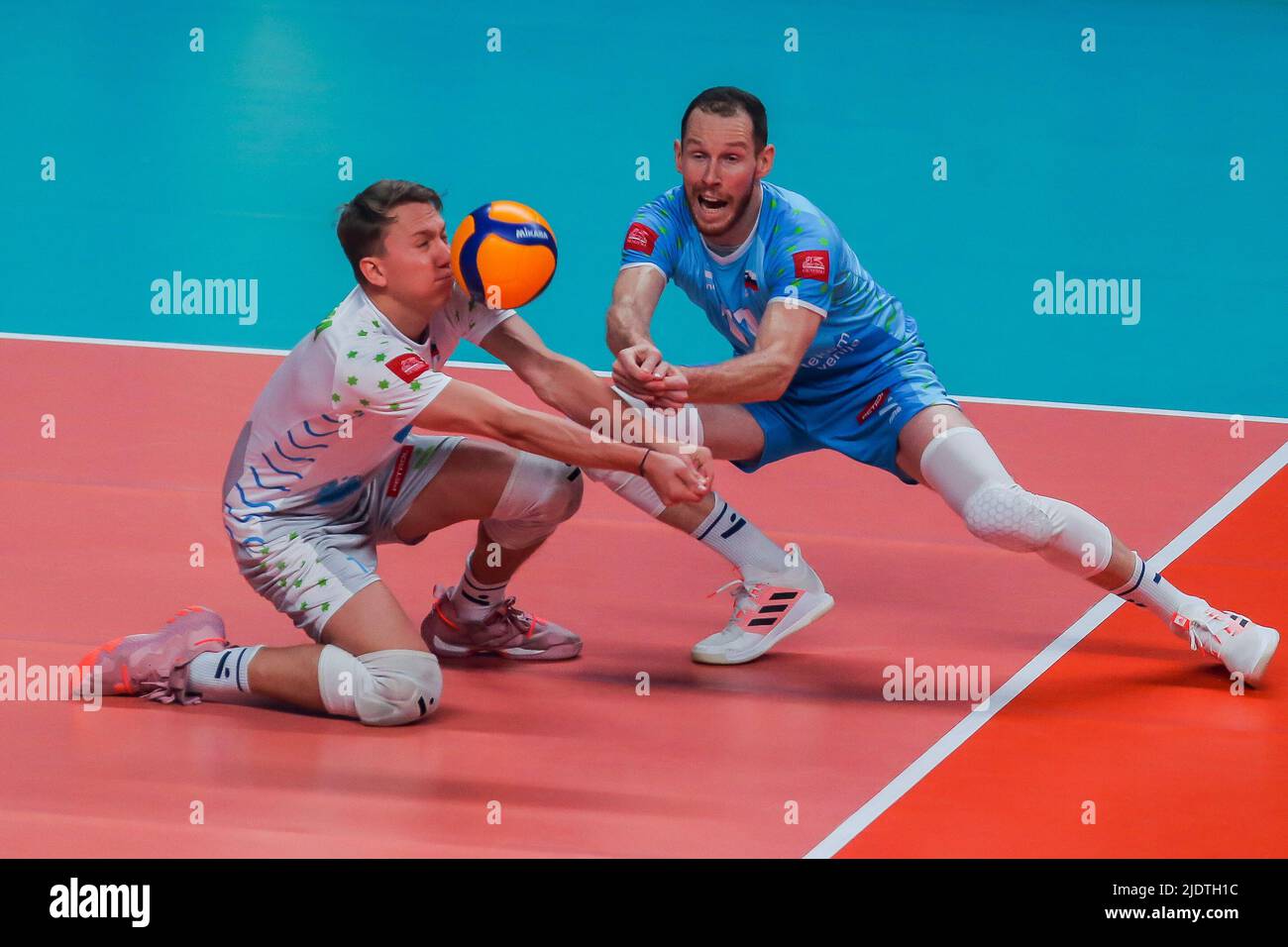 Quezon City. 23rd June, 2022. Slovenia's Alan Kosenina (L) and Tine ...