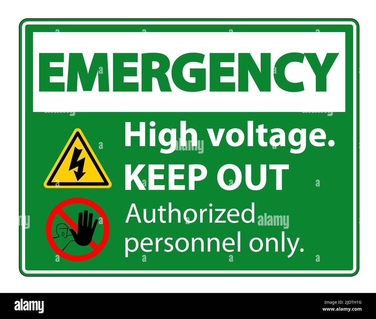 Emergency High Voltage Keep Out Sign Isolate On White Background,Vector ...