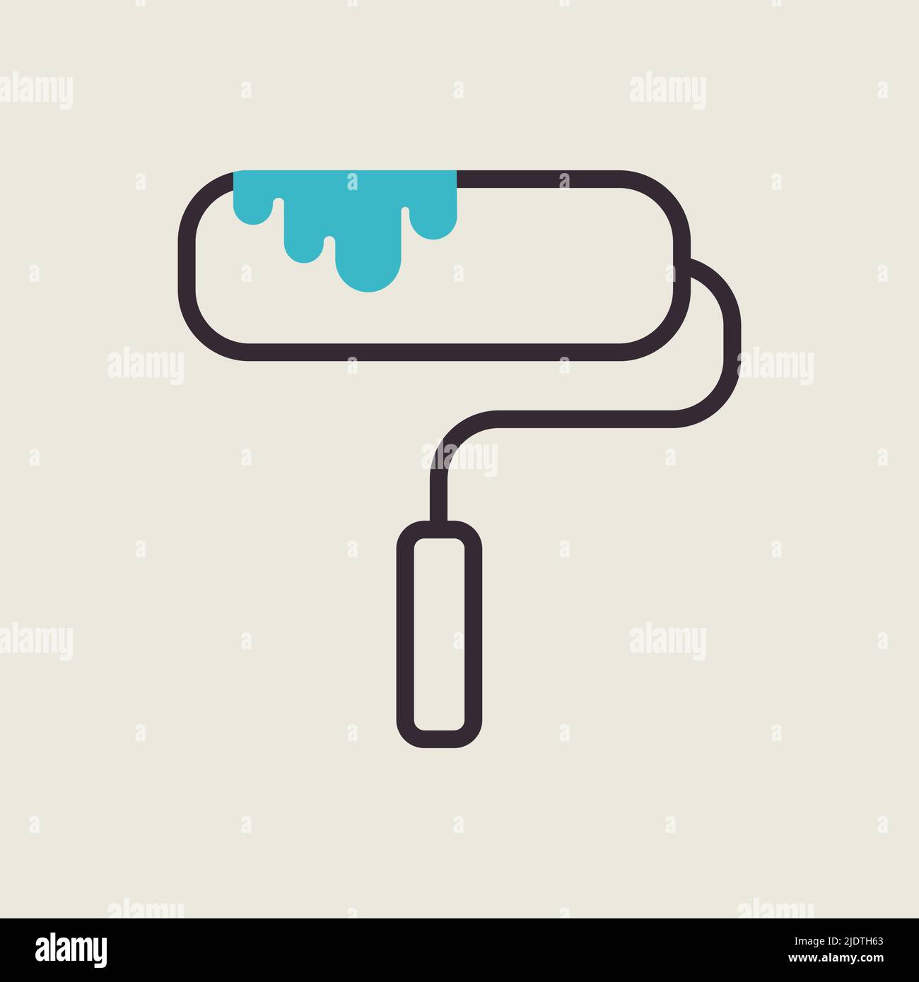 Paint Roller vector icon. Construction, repair and building. Graph ...