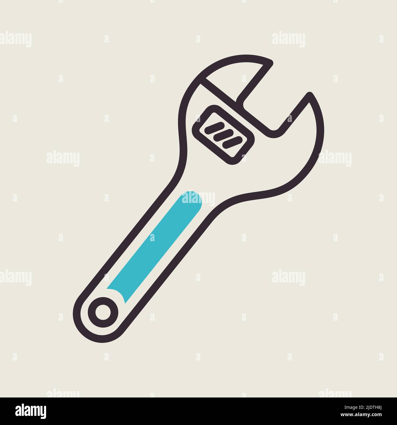 Adjustable spanner vector icon. Construction, repair and building ...
