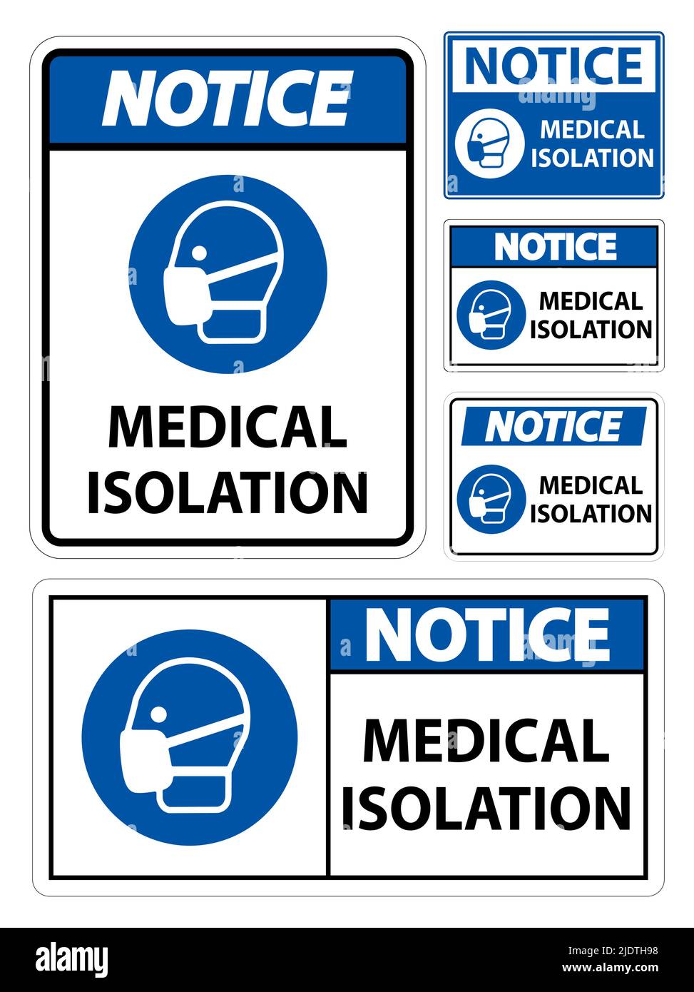 Notice Medical Isolation Sign Isolate On White Background,Vector ...