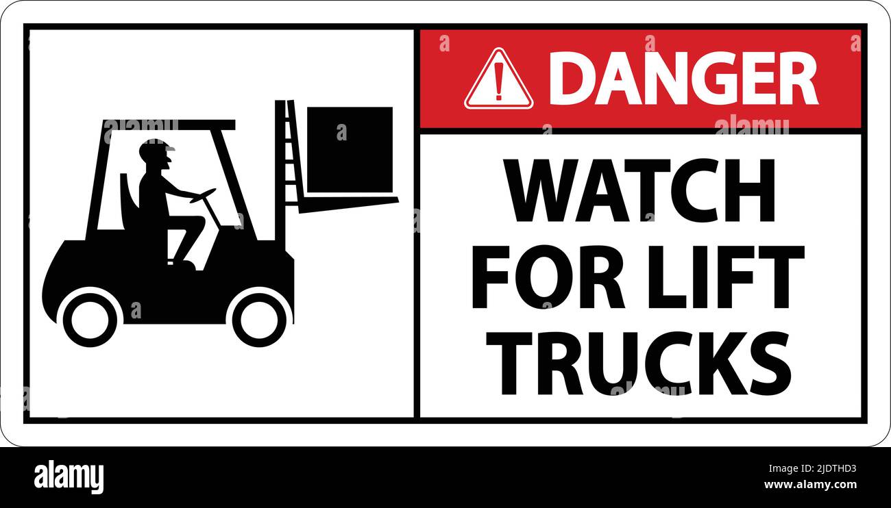 Danger lift machine sign hi-res stock photography and images - Alamy