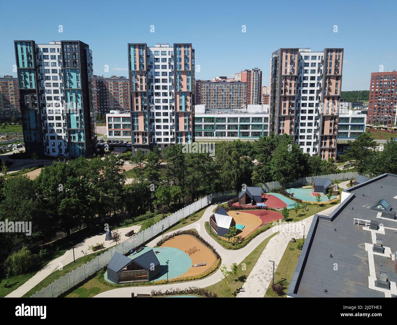 Moscow, settlement. Communard. View of ZhK 'Scandinavia' Stock Photo ...