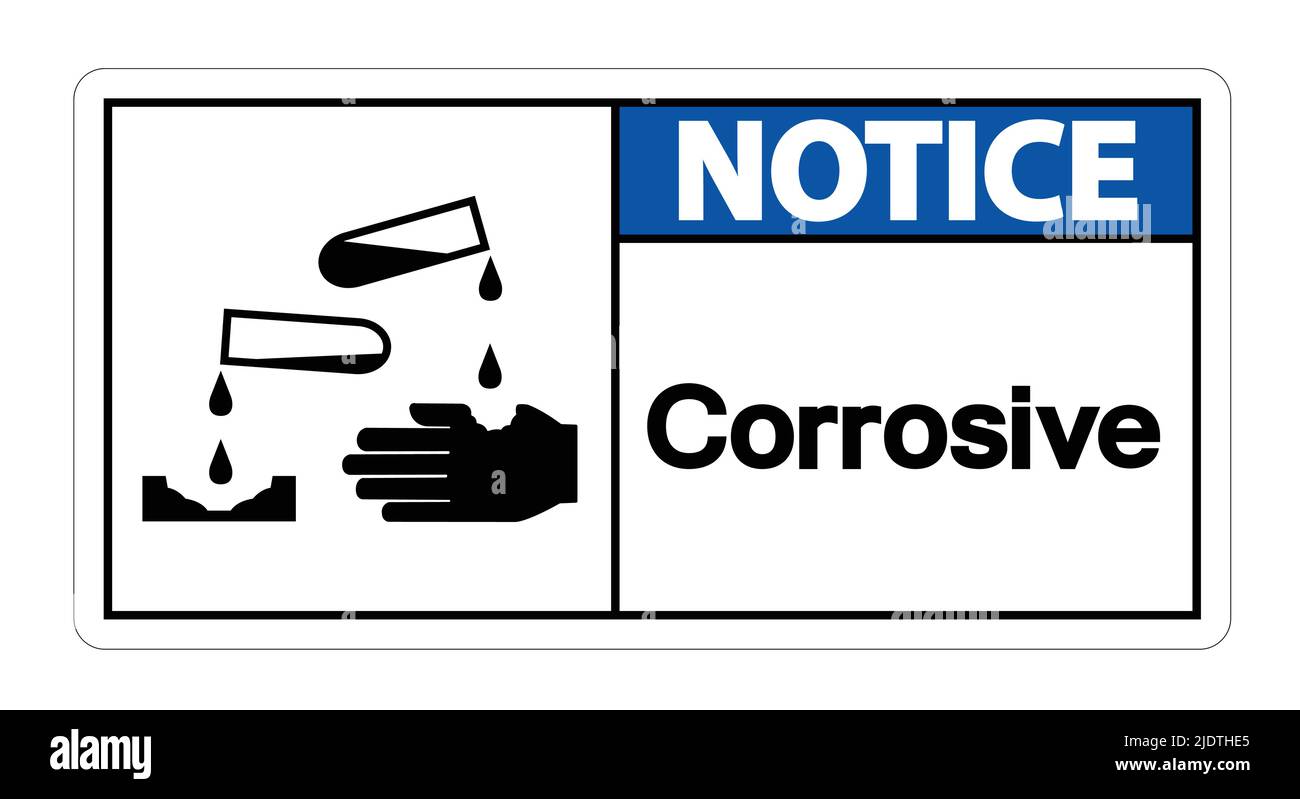 Notice Corrosive Symbol Sign Isolate On White Background,Vector ...