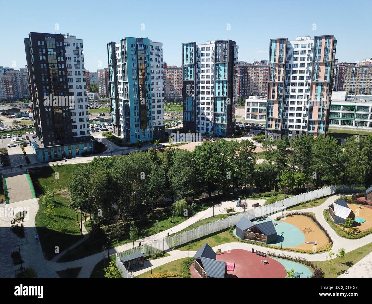 Moscow, settlement. Communard. View of ZhK 'Scandinavia' Stock Photo ...