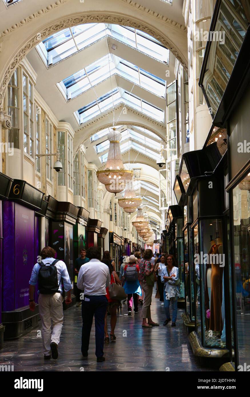 Interior of Burlington Arcade shopping arcade Piccadilly London England ...