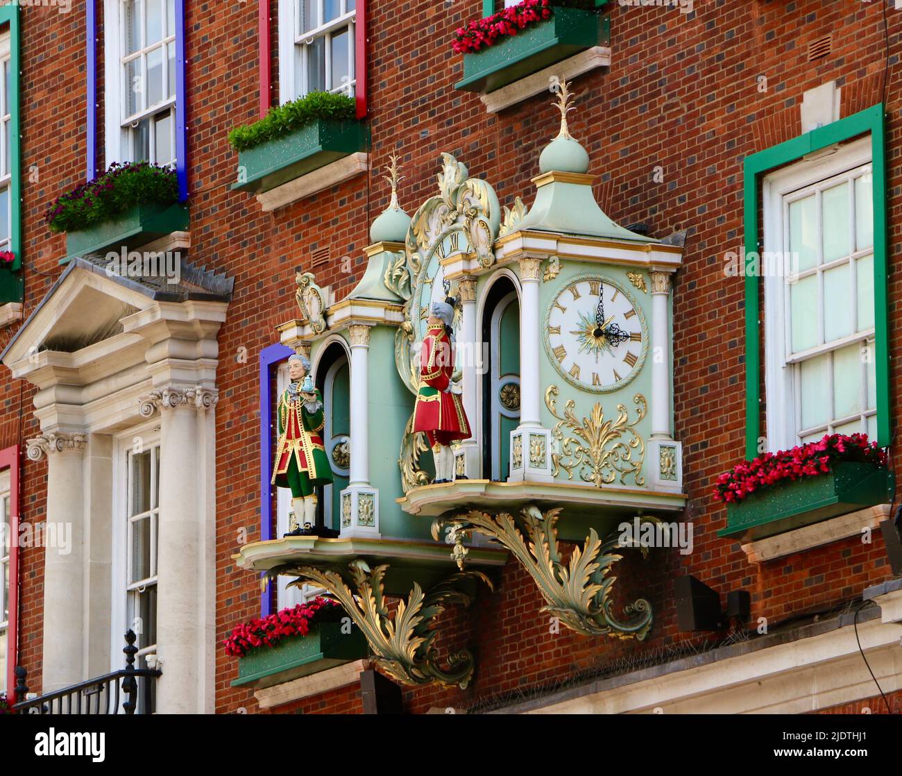 The famous clock Fortnum & Mason department store Piccadilly London ...