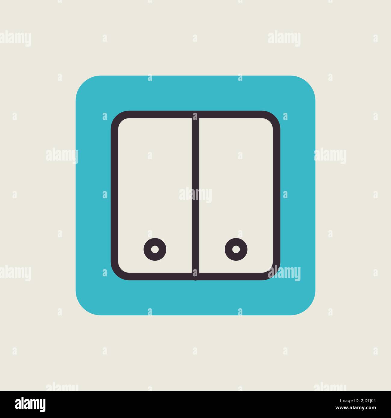 Electrical Switch two buttons flat icon. Construction, repair and ...