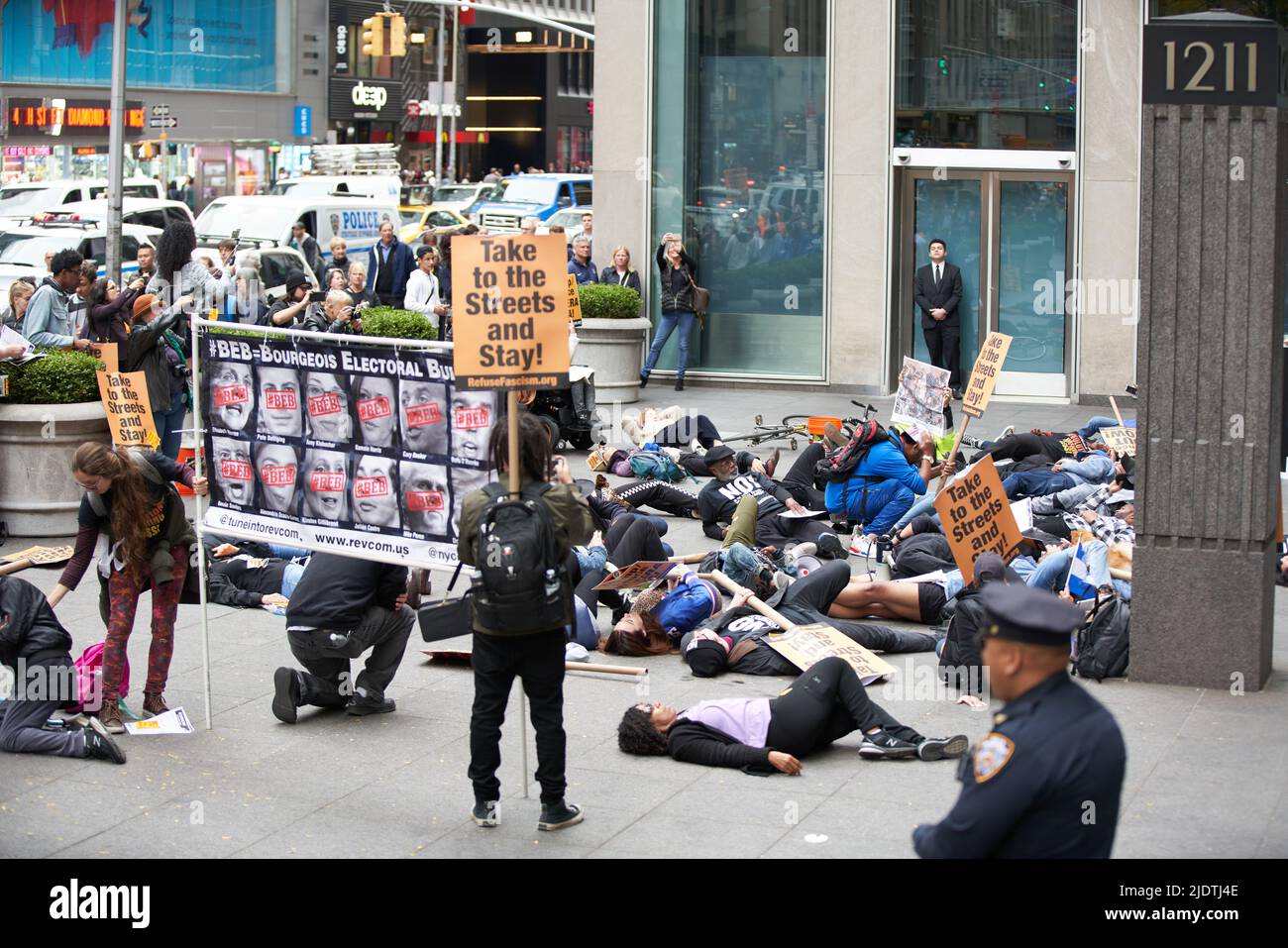 Manhattan, New York,USA - October 26. 2019: People protesting in front ...