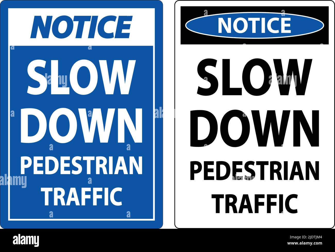 Notice Pedestrian Traffic Sign On White Background Stock Vector Image ...