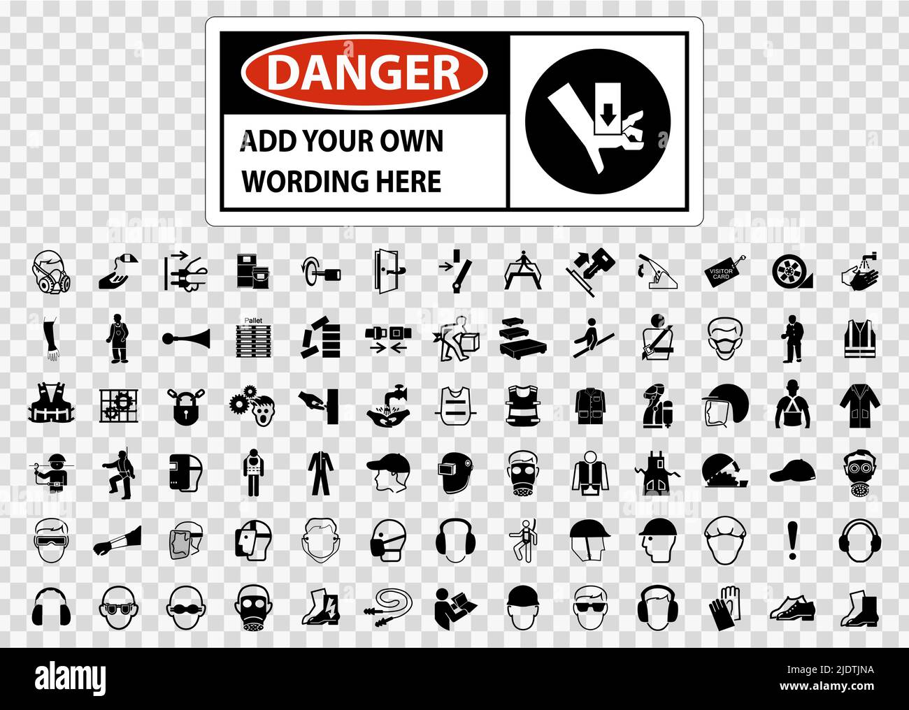 Symbol Safety Sign Danger lable Isolate on transparent Background ...