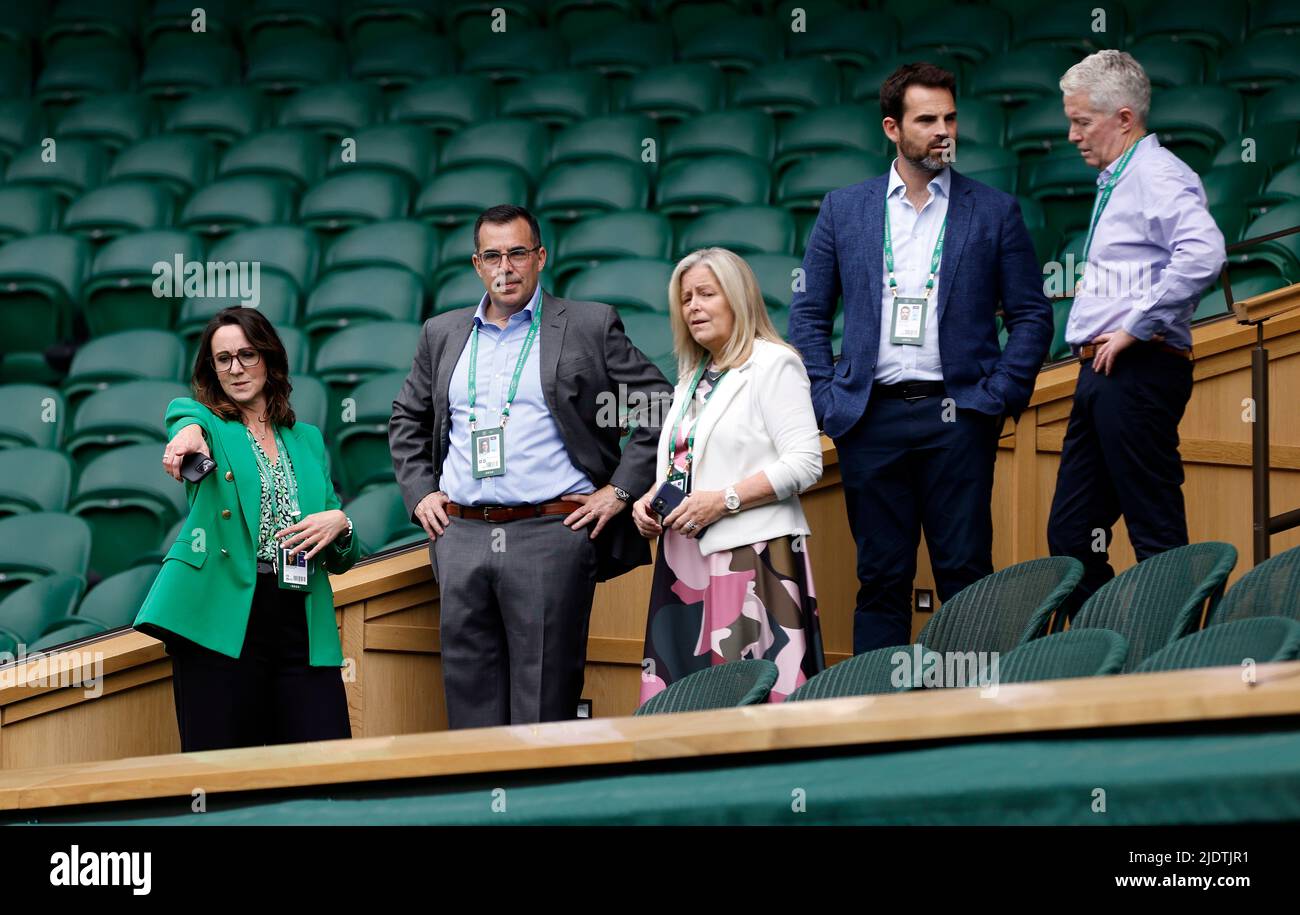 Chief Executive at Wimbledon Sally Bolton (left) ahead of the 2022 ...
