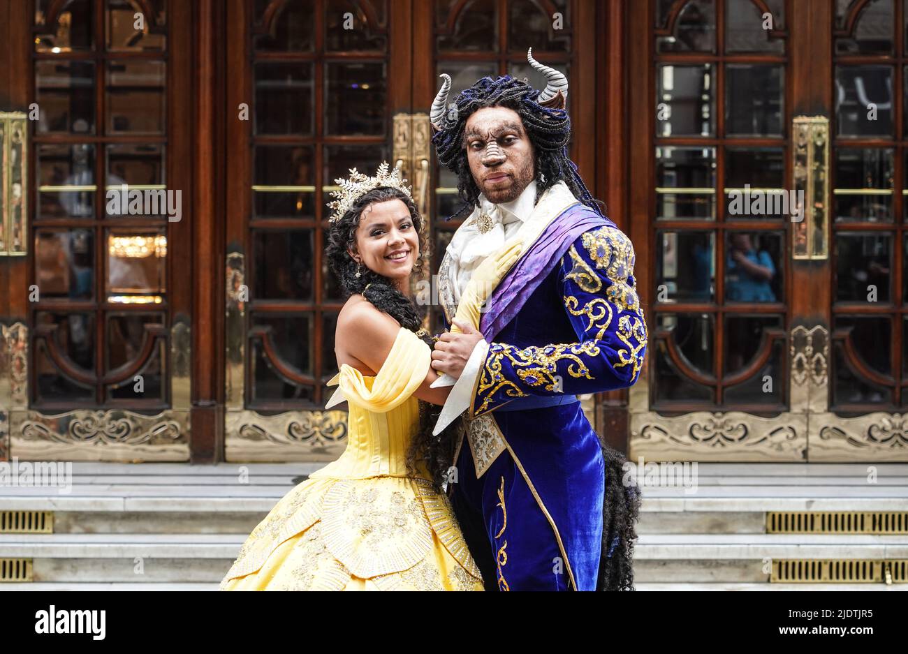 Courtney Stapleton ,Belle, and Shaq Taylor ,The Beast, during a photo ...