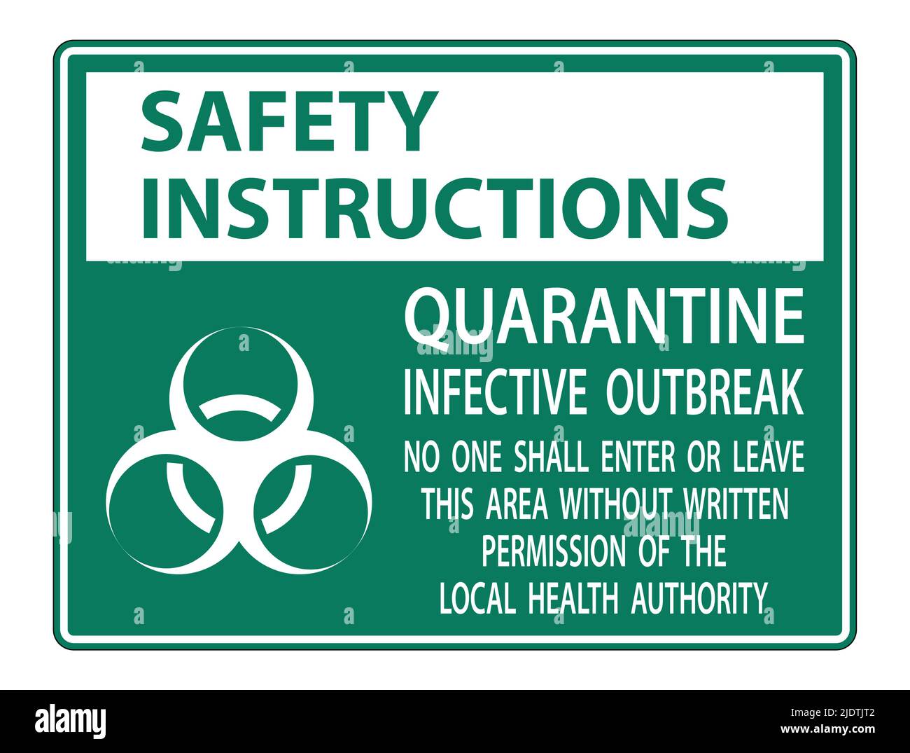 Safety Instructions Quarantine Infective Outbreak Sign Isolate on ...