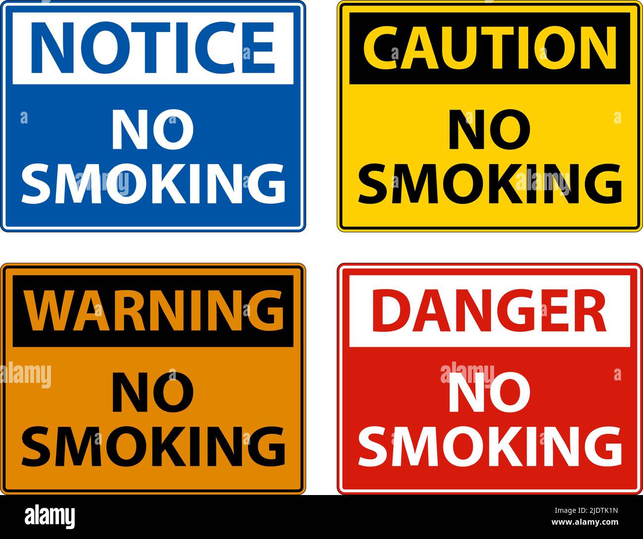 Danger No Smoking Symbol Sign On White Background Stock Vector Image ...