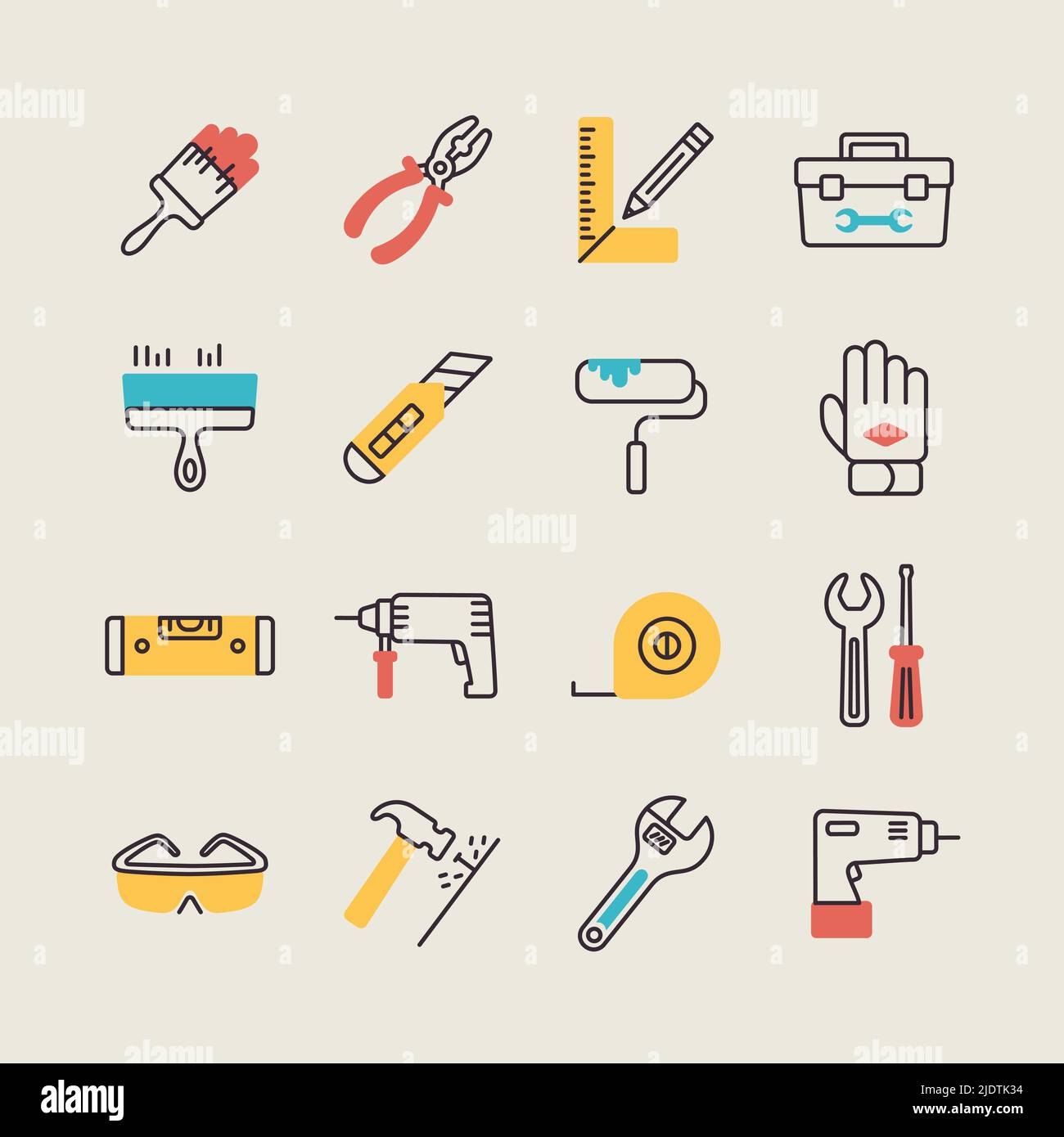 Building, construction and home repair tools icons. Graph symbol for ...