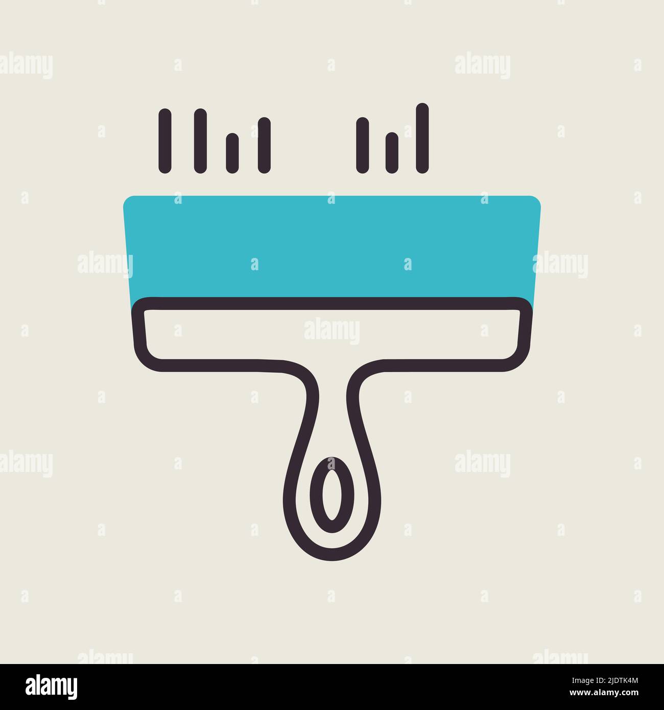 Putty knife tool vector icon. Construction, repair and building. Graph ...