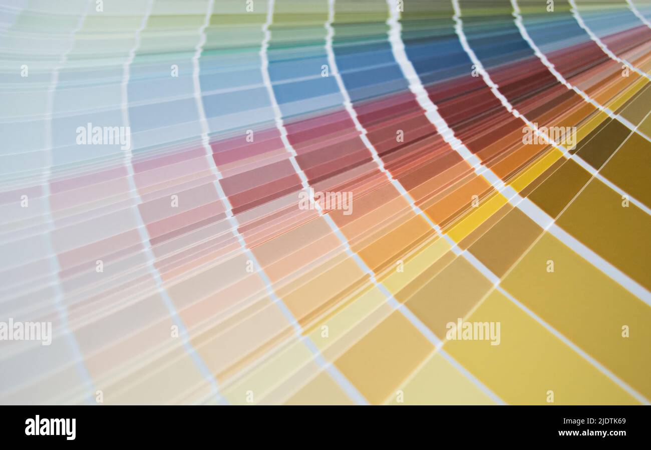 Paint samples colors swatch, interior design. Abstract background. Copy ...