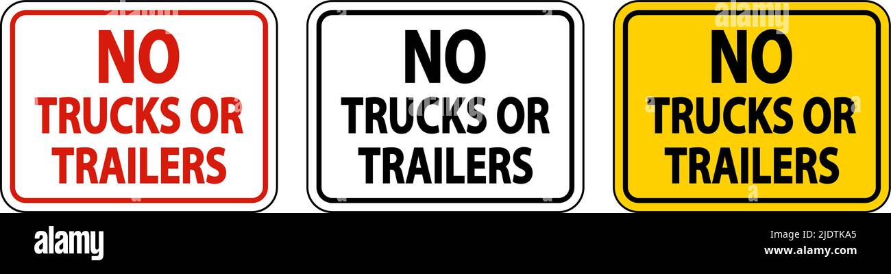 No Trucks or Trailers Sign On White Background Stock Vector Image & Art ...
