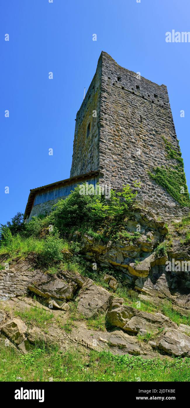 Medieval Sulzberg Castle ruins in the Upper Allgaeu region near Kempten ...