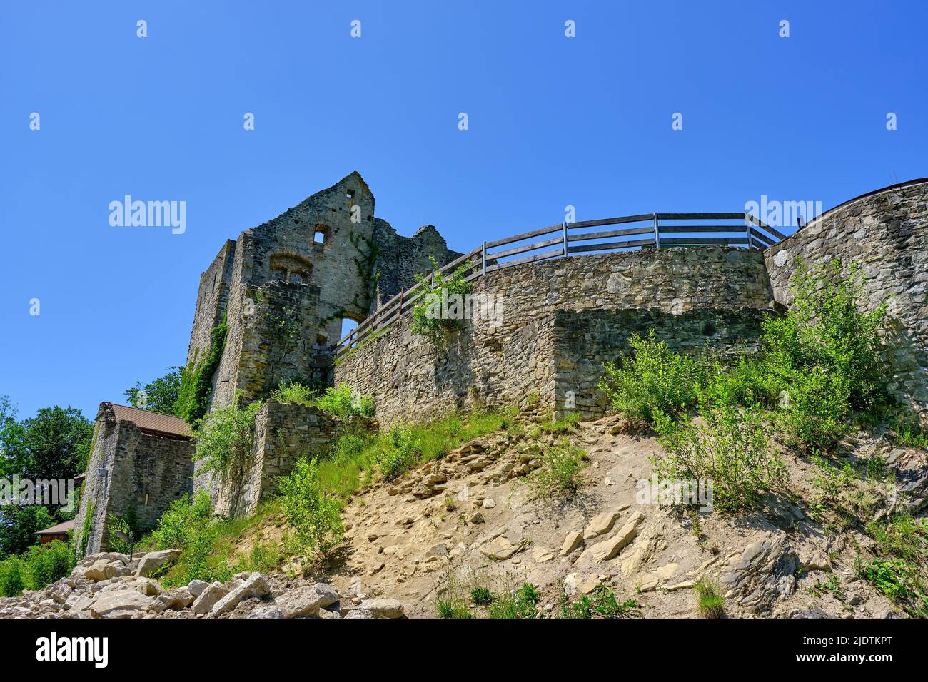 Medieval Sulzberg Castle ruins in the Upper Allgaeu region near Kempten ...