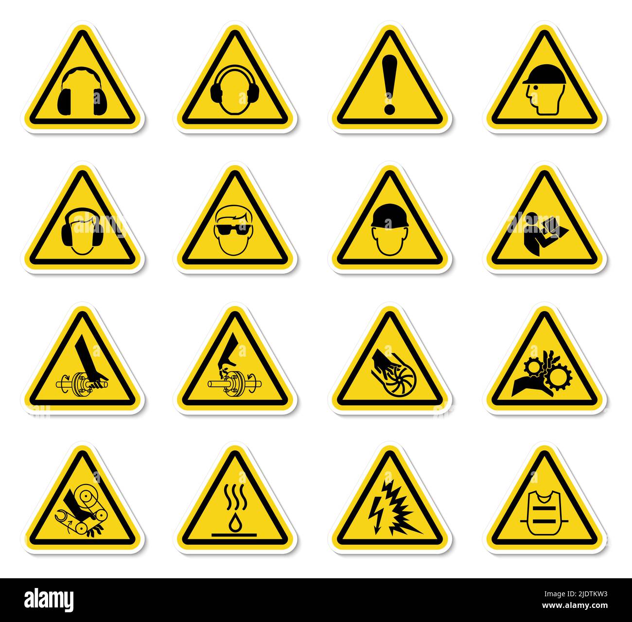 Warning Hazard Symbols labels Sign Isolate on White Background,Vector ...