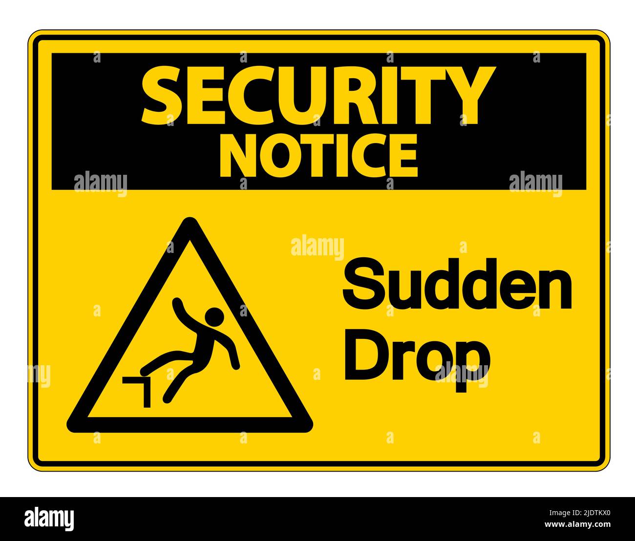 Security notice Sudden Drop Symbol Sign On White Background,vector ...